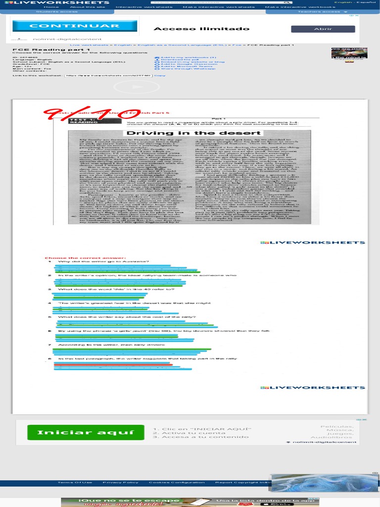 FCE Reading Part 1 Worksheet | PDF FCE Reading Part 1 Worksheet | PDF