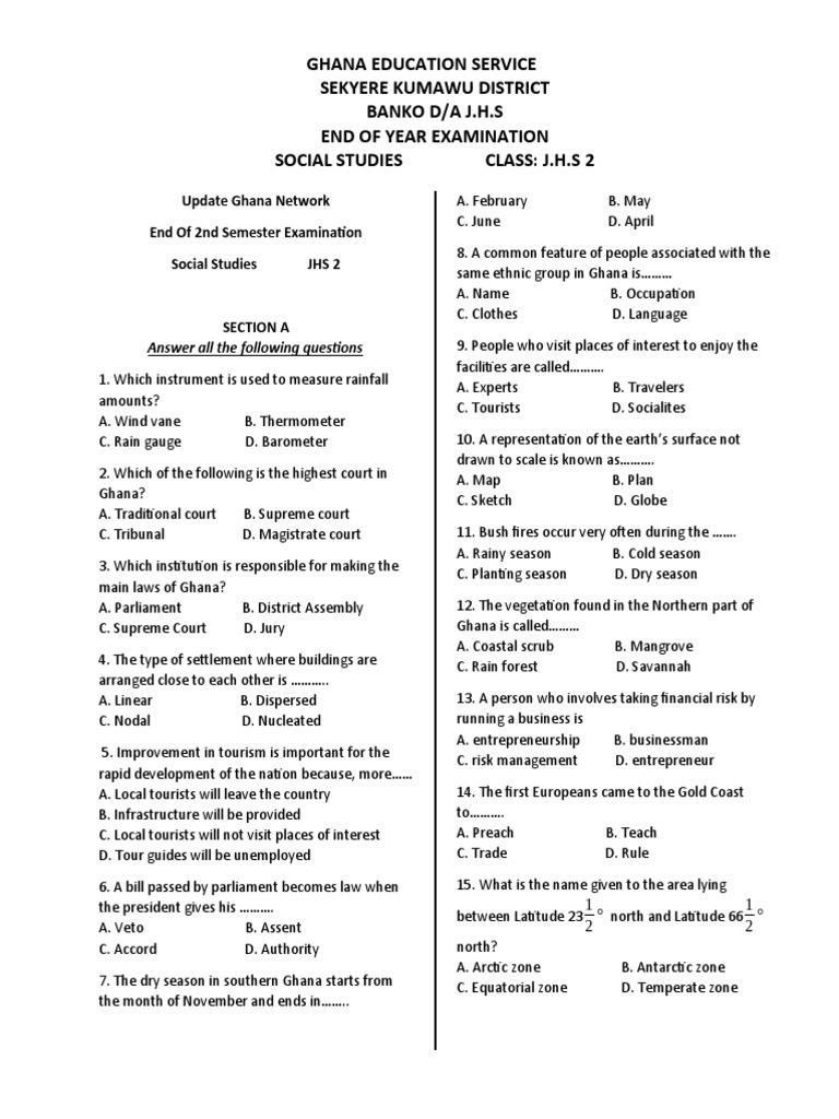 Update Ghana Social Studies JHS2 2 | PDF | Equator | Latitude