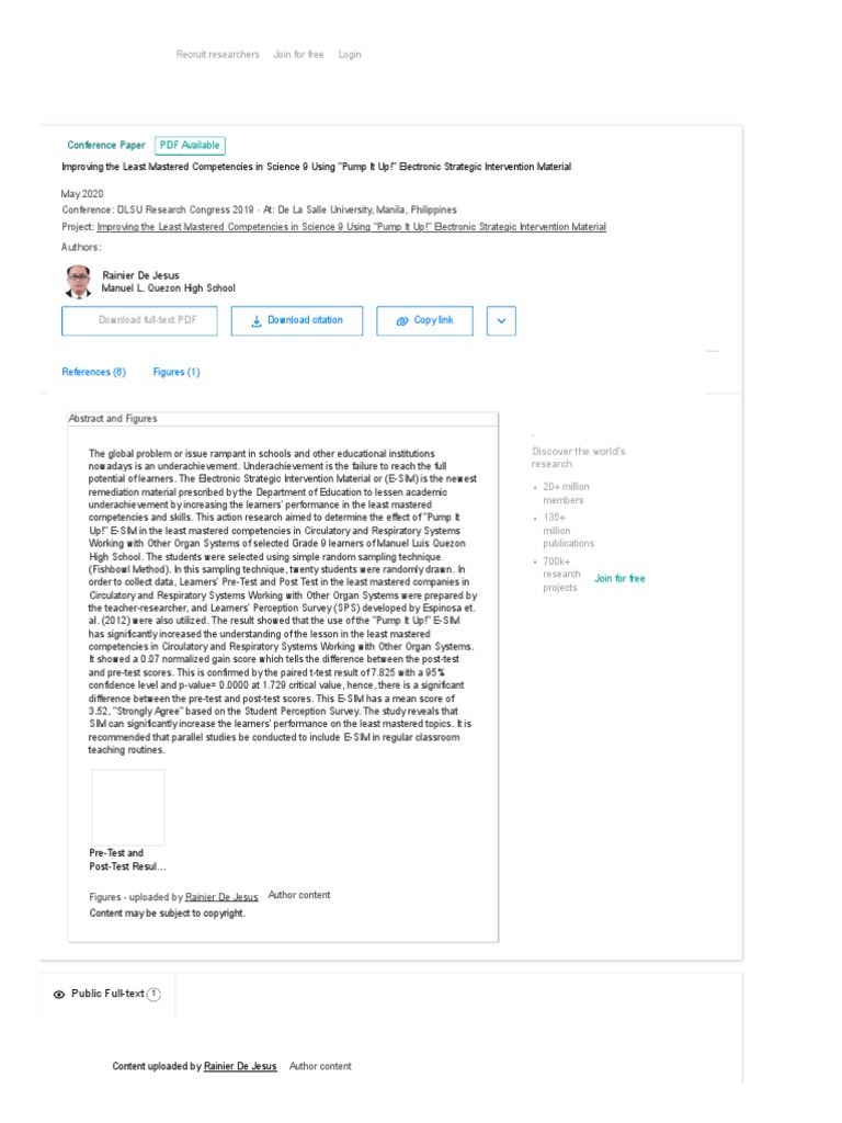 Improving The Least Mastered Competencies in Science 9 Using - Pump It Up! | PDF | Learning ...