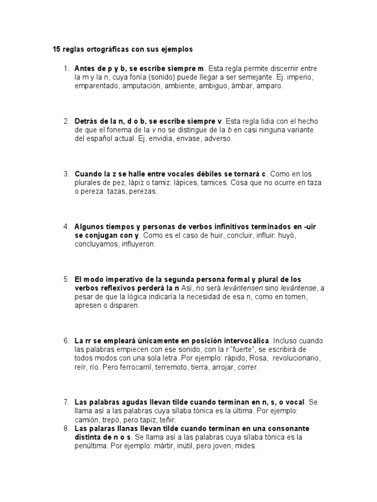 Reglas Ortograficas Con Sus Ejmplos | PDF | Lingüística | Idiomas