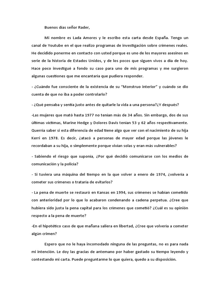 Carta BTK | PDF