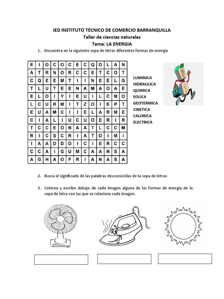 Sopas de Letras Energia | PDF