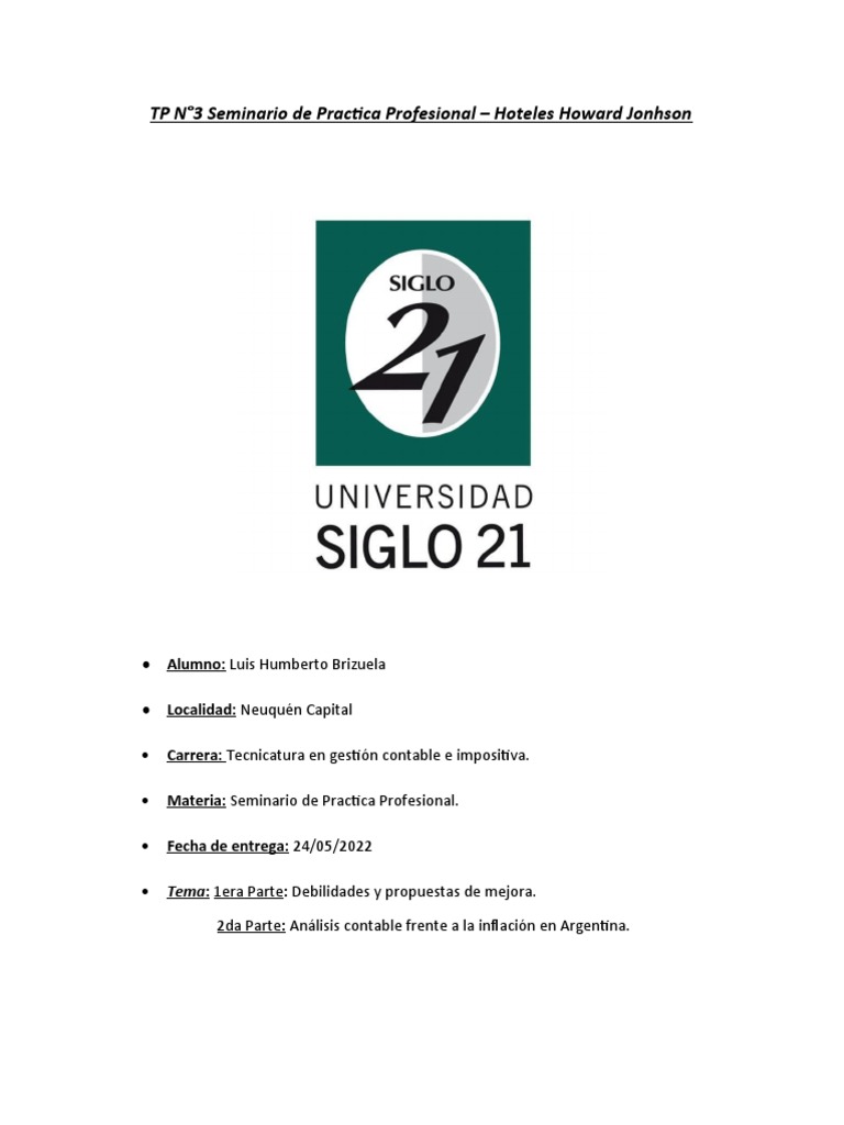 TP 3 - Seminario de Practica Profesional | PDF | Inflación | Marketing