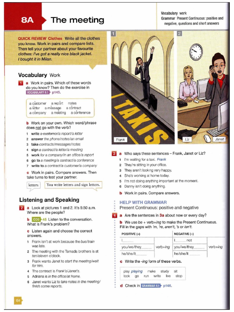 F2F Ele - UNIT 8A The Meeting | PDF