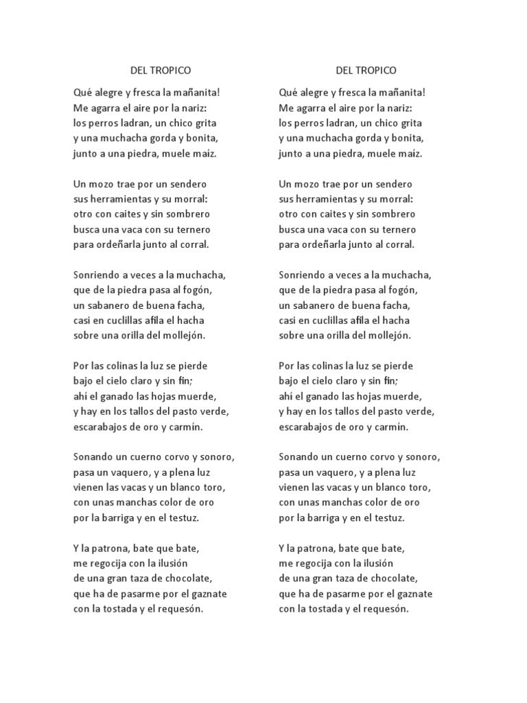 Poema "Del Trópico" de Rubén Darío | PDF | Arte