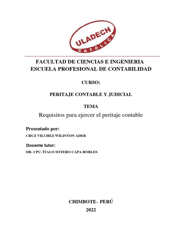 Requisitos para Peritaje Contable | PDF | Contador | Contabilidad