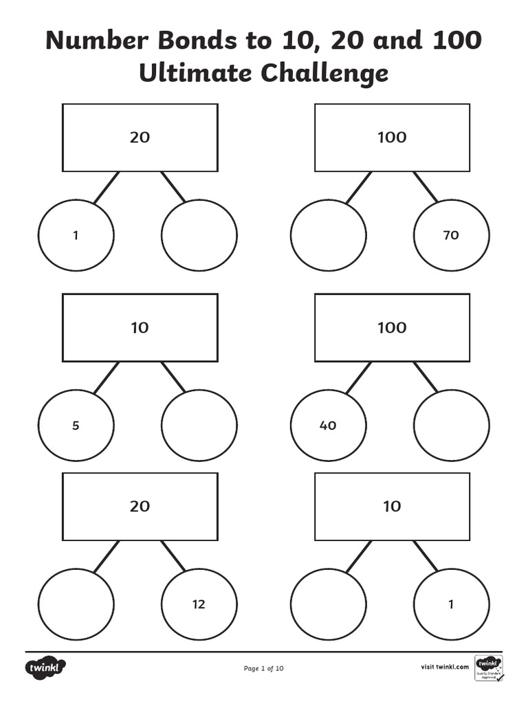 T N 2544720 Number Bonds To 10 20 and 100 Ultimate Challenge Activity ...