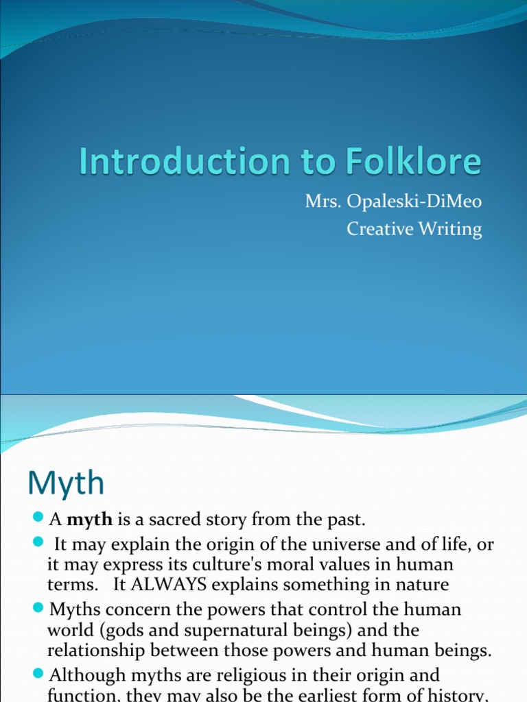 Introduction To Folklore | PDF | Legends | Fairy Tales