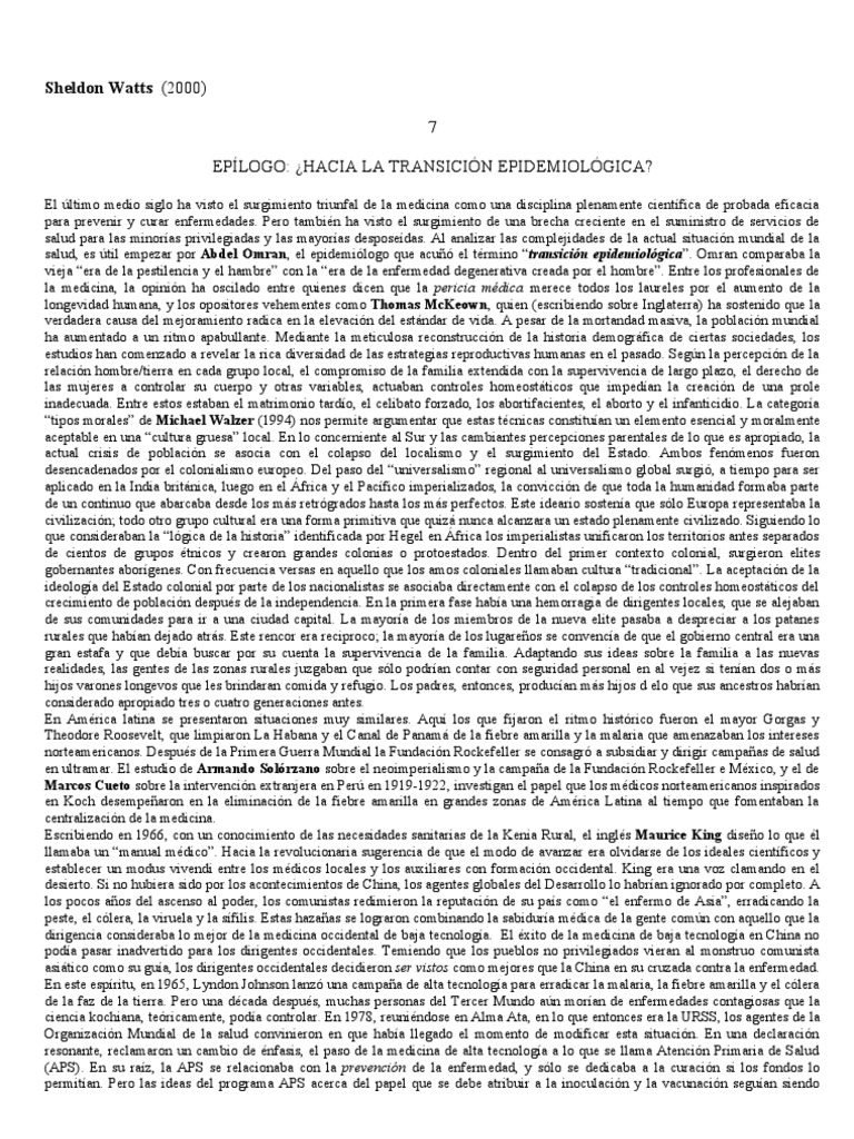 Resumen - Sheldon Watts (2000) | PDF | Malaria | Medicina