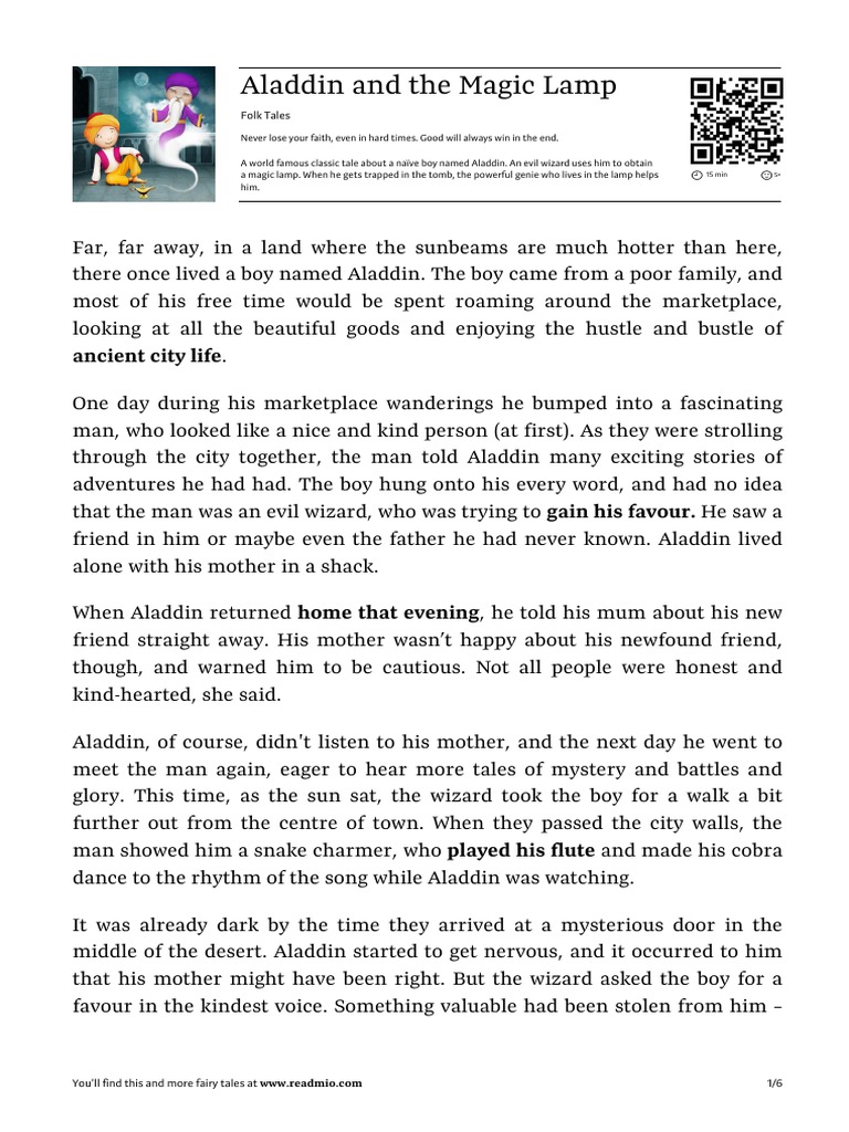 Aladin and The Magic Lamp | PDF