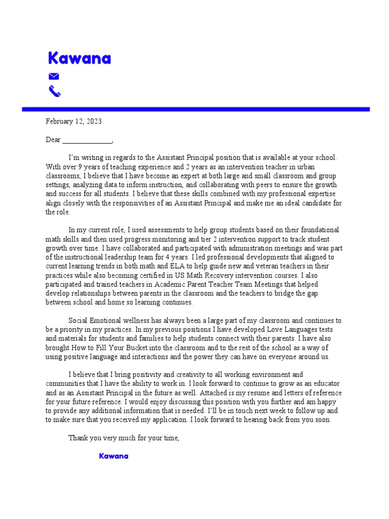 Cover Letter - Redacted | Download Free PDF | Teachers | Teaching