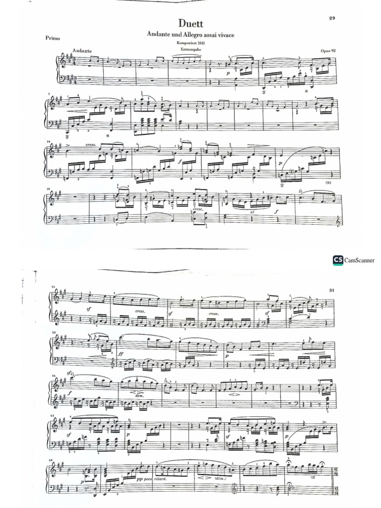 Mendelssohn Andante and Allegro Brilliante Op.92 Primo | PDF