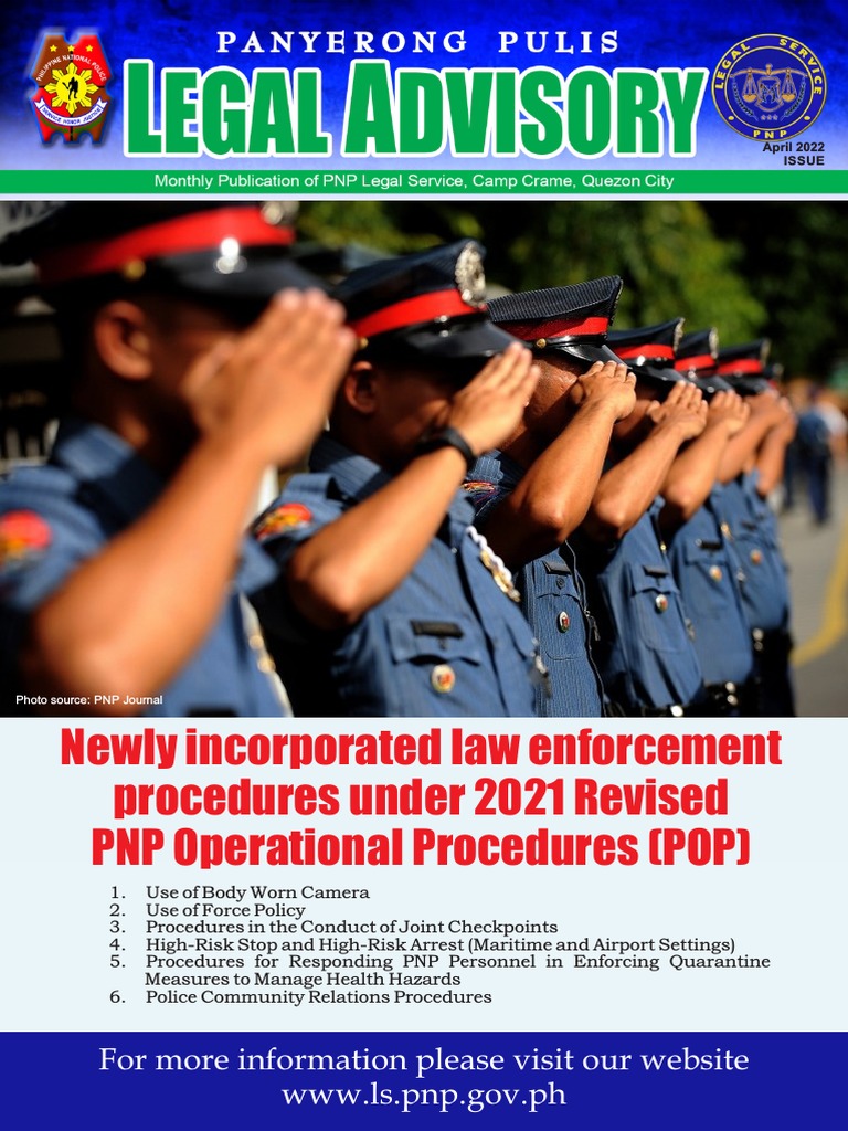 PNP Operational Procedures Overview | PDF | Search Warrant | Police