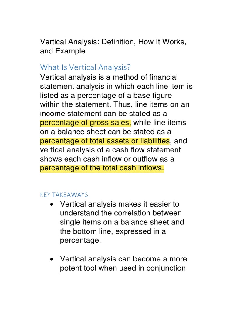 Vertical Analysis | PDF | Income Statement | Financial Statement