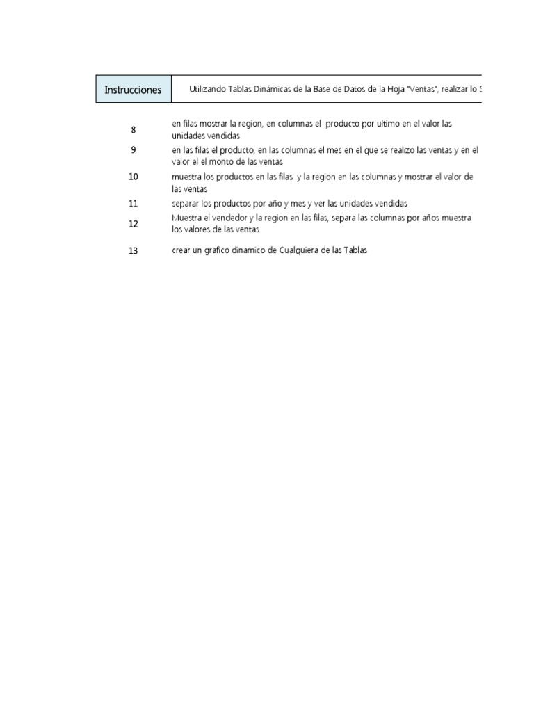 1900-Ejercicio Tablas Dinámicas | PDF | Comida y bebida | Alimentos