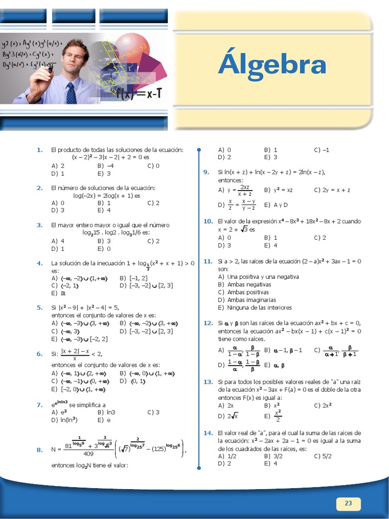 Algebra | Descargar gratis PDF | Ecuaciones | Álgebra abstracta
