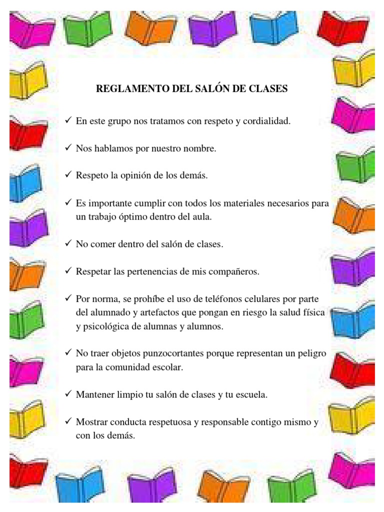 Reglamento Del Salón de Clases | PDF