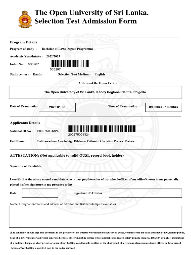 Ousl Index No 535267 | PDF