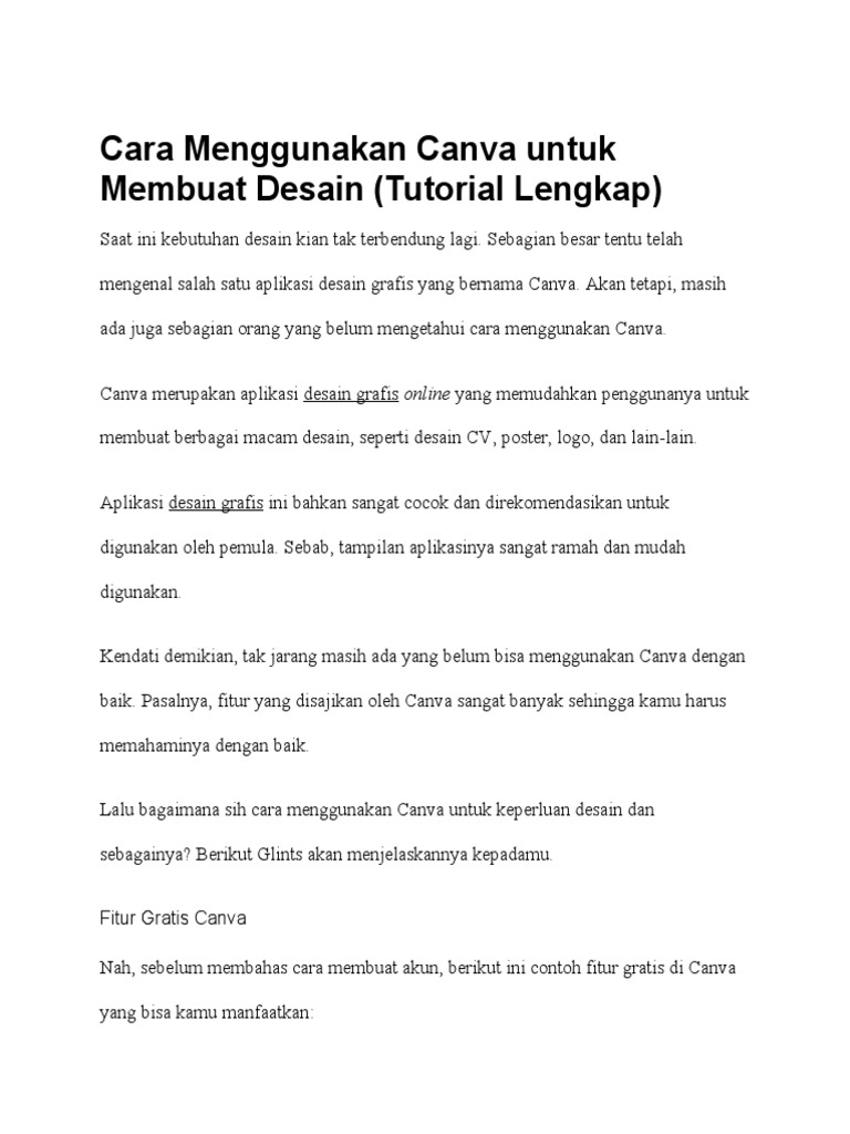 Cara Menggunakan Canva Untuk Membuat Desain | PDF | Karier & Perkembangan | Bisnis