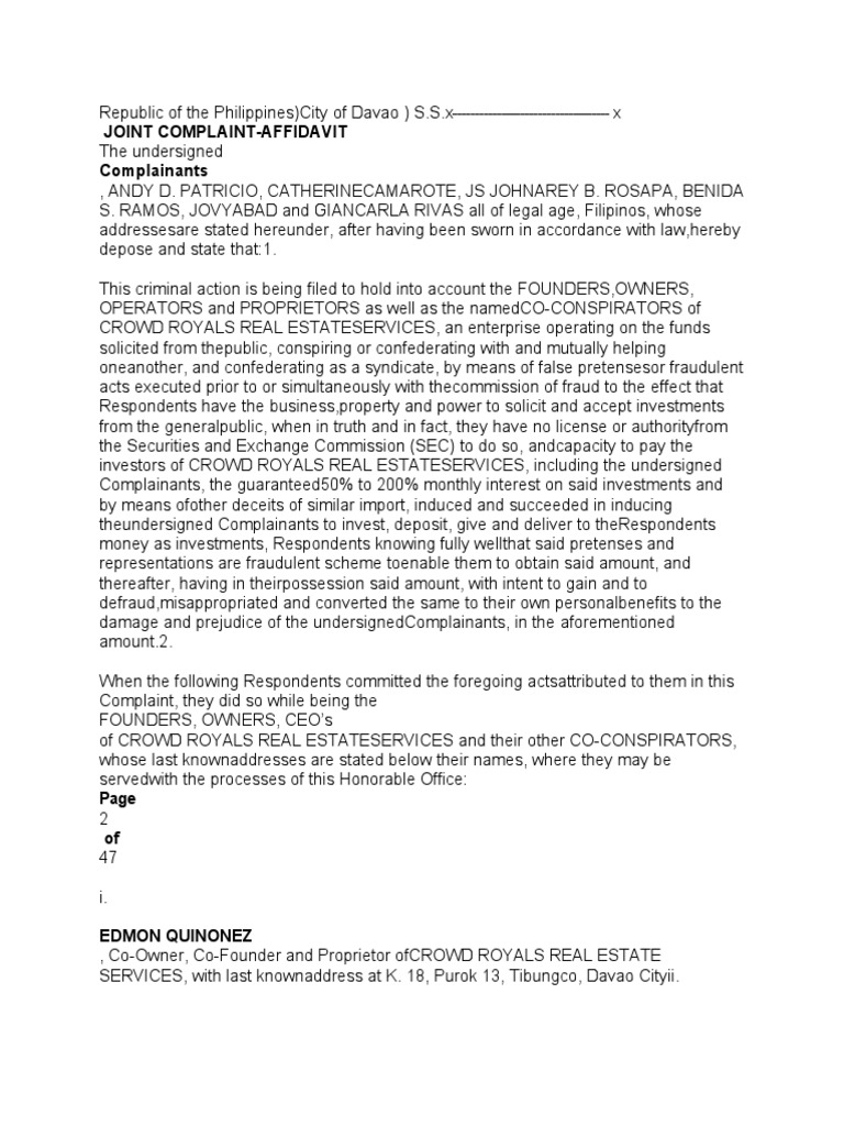 V and V Estafa Case | PDF