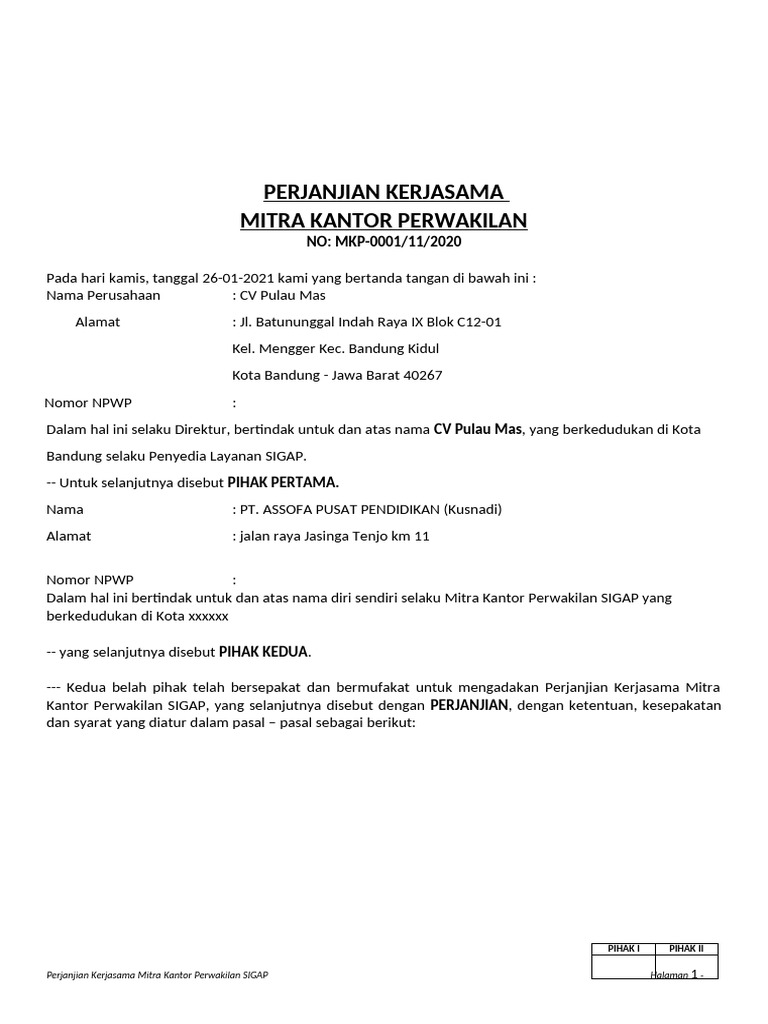 CONTOH PKS New | PDF