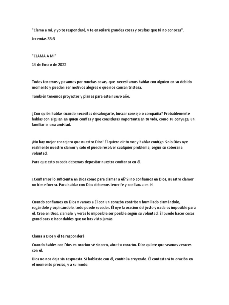 Clama A Mí | PDF | Relaciones personales, crianza y desarrollo personal | Salud y bienestar