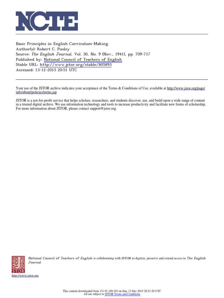 Basic Principles in Making English Curriculum | PDF | Communication | English Language