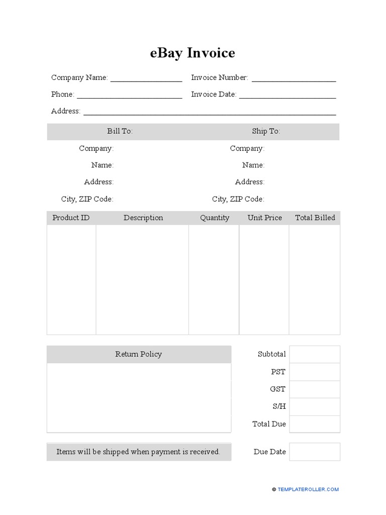 Main - Ebay Invoice Template | PDF | Finance & Money Management