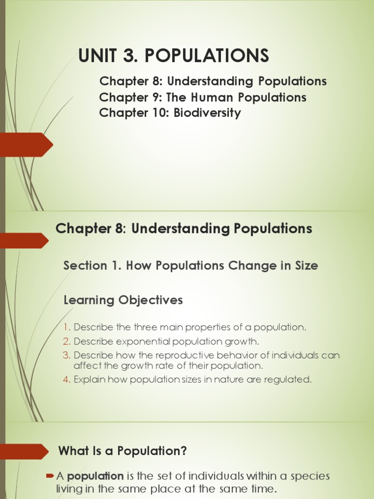 Chapter 8. Understanding Populations | PDF | Symbiosis | Predation