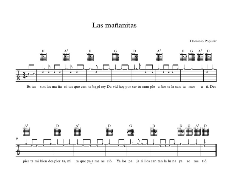 Las Mañanitas - Guitarra | PDF