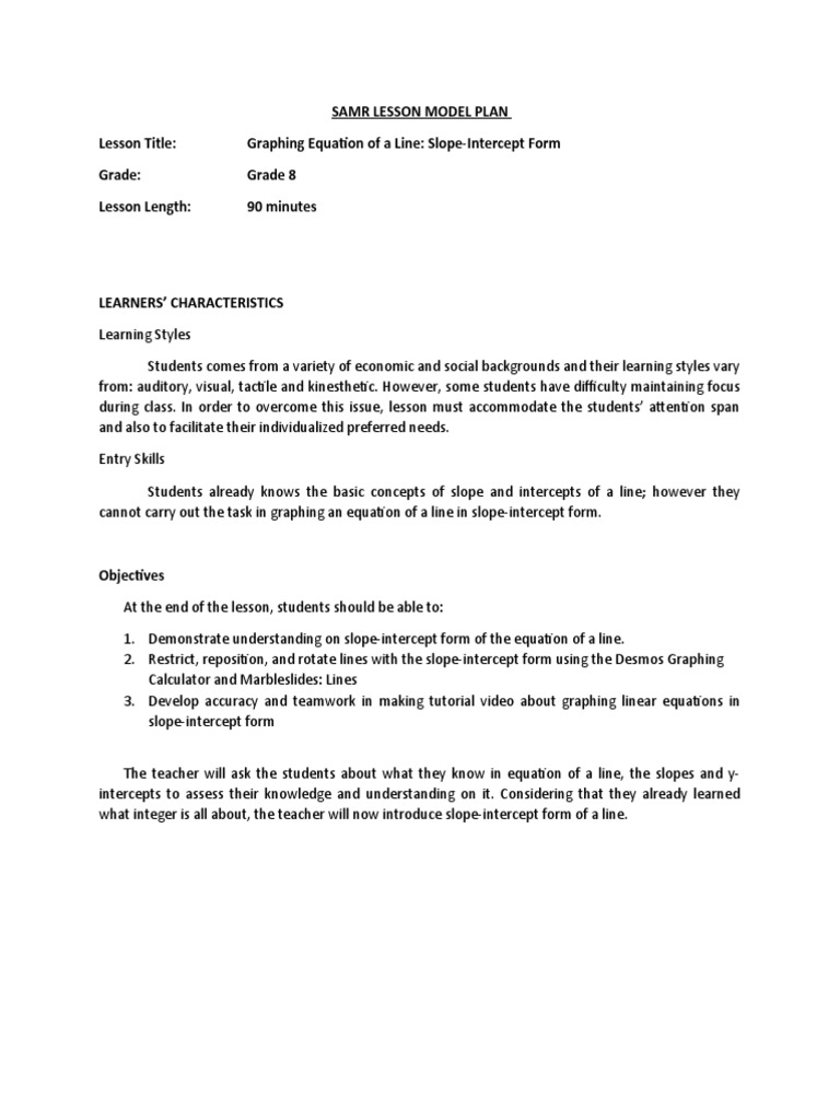 2 Samr Lesson Plan | PDF