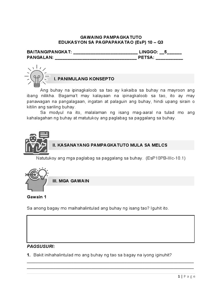 Q3-EsP-LAS-Gr10-10.1 | PDF