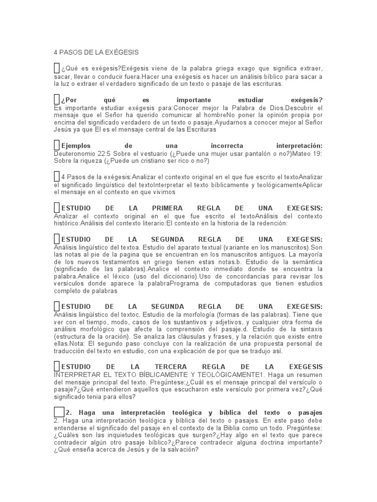 4 PASOS DE LA EXÉGESIS | PDF | Biblia | Palabra