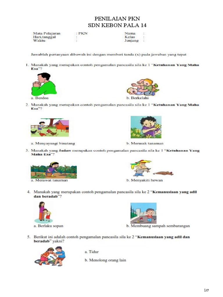 Soal PKN Anak Berkebutuhan Khusus ABK | PDF