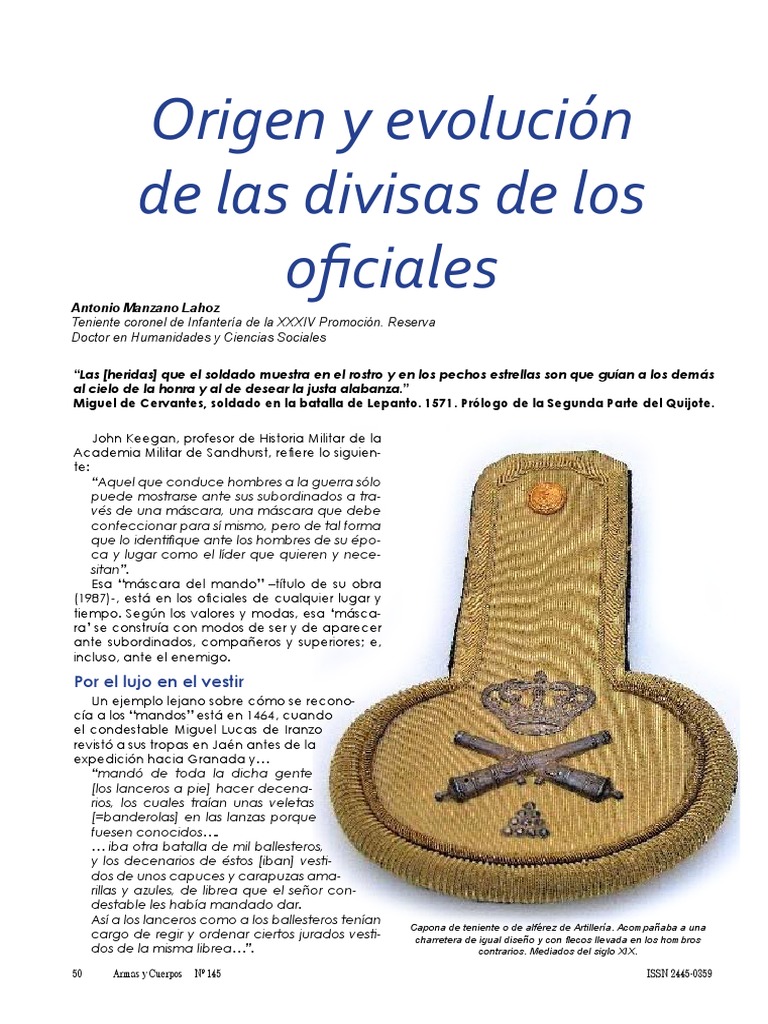 Divisas - Manzano Lahoz | PDF | Capitán (Fuerzas Armadas) | Comandante