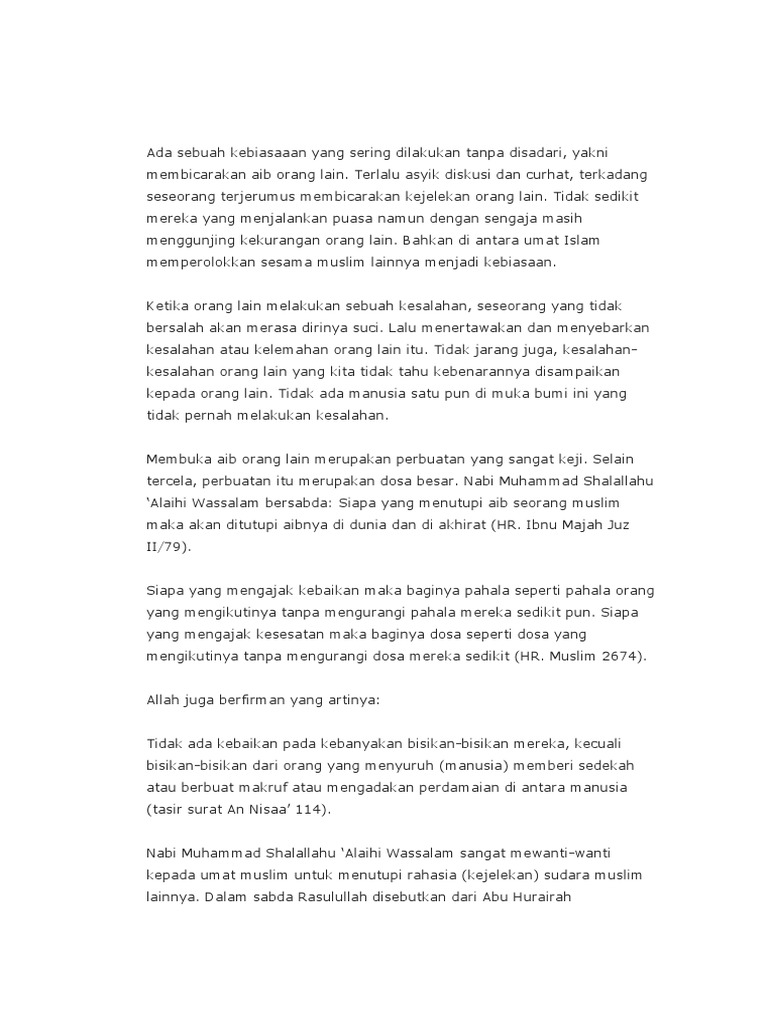 Kultum Ghibah | PDF