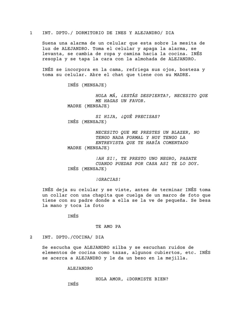 Script Corto Comedia Romántica | PDF