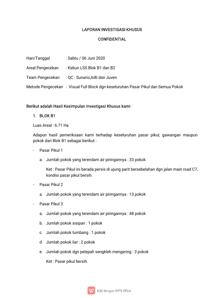 Laporan Investigasi Khusus | PDF