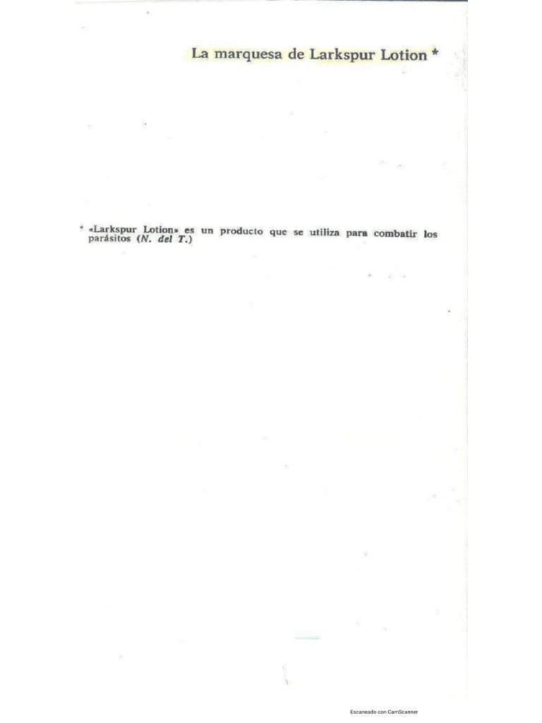 Tennessee Williams. La Marquesa de Larkspur Lotion | PDF