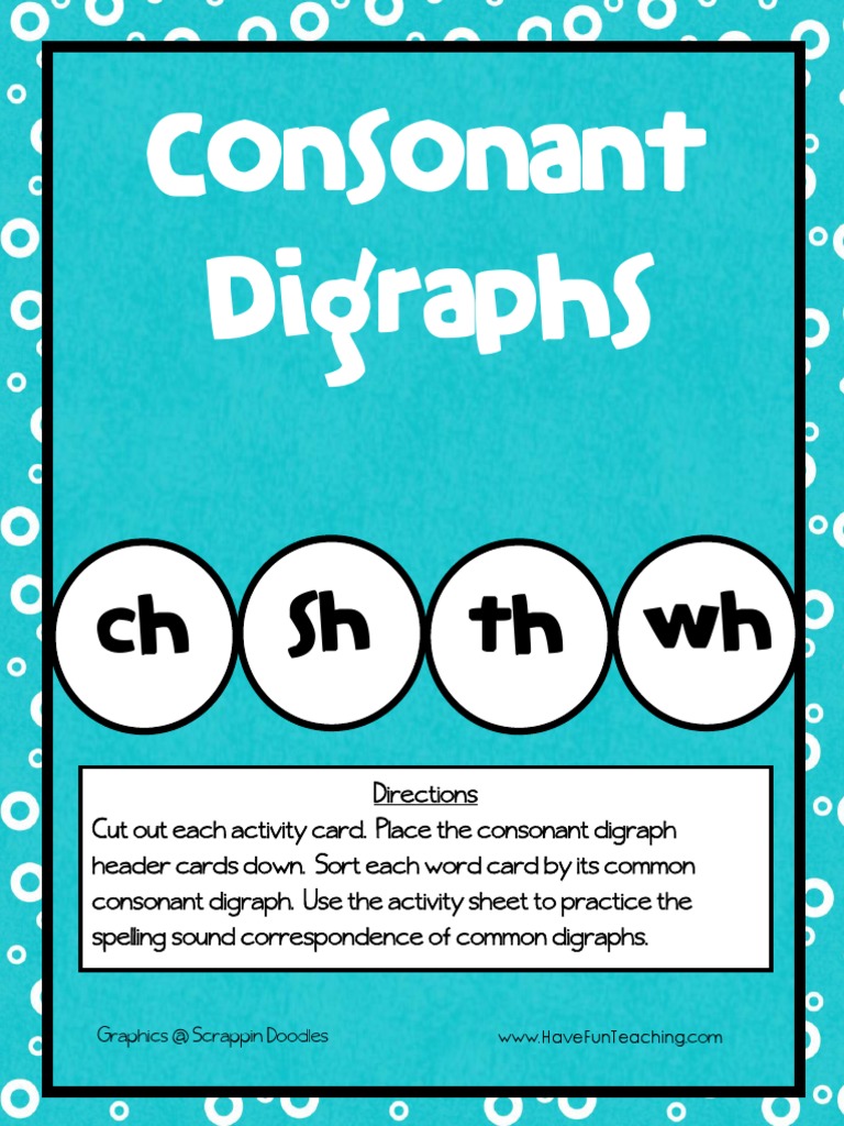 Consonant Digraphs CH SH TH WH Activity | PDF