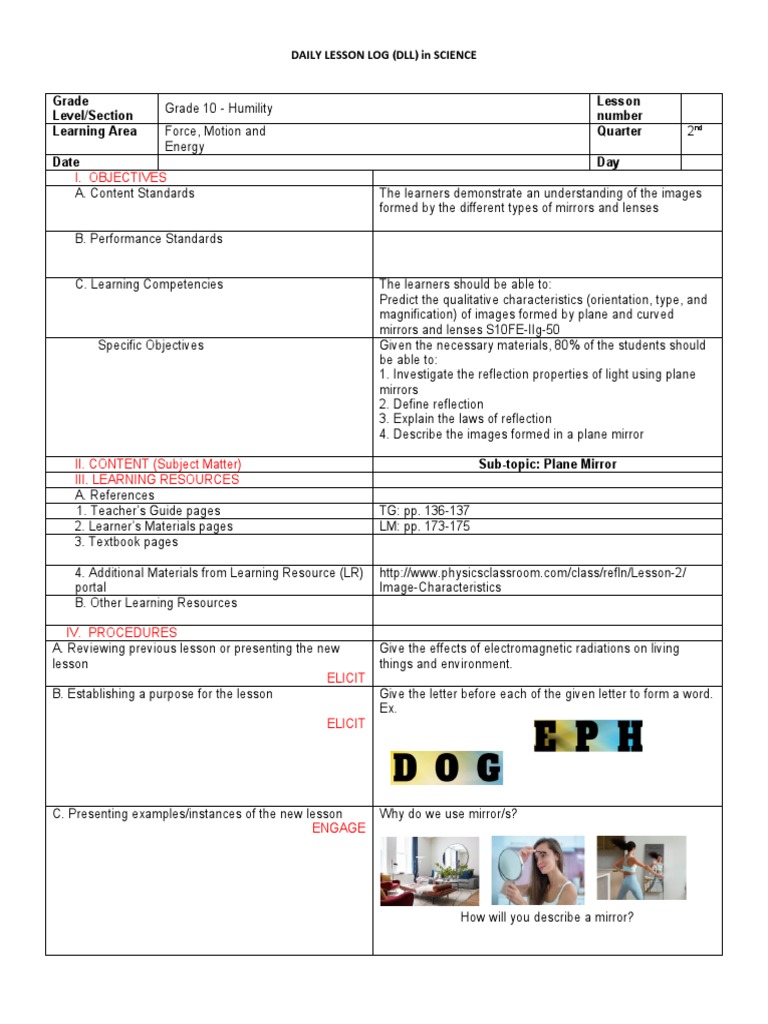 DLL Plane Mirror | PDF | Learning | Reflection (Physics)