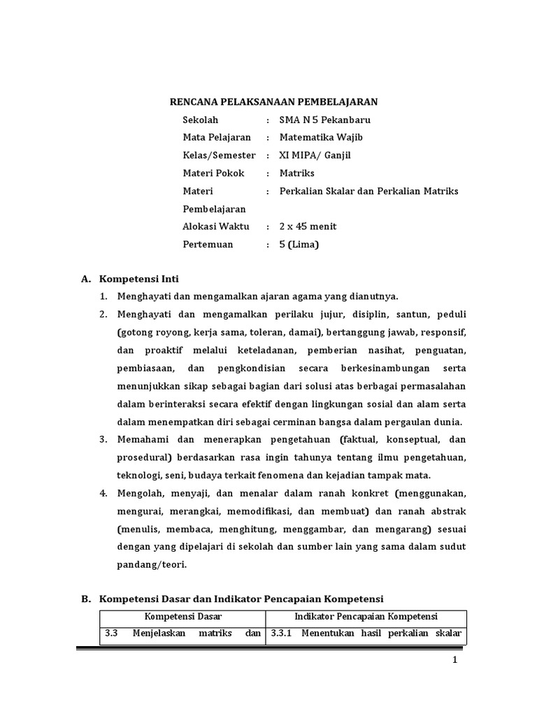 RPP Matriks P5 | PDF | Karier & Perkembangan | Metode & Bahan Ajar