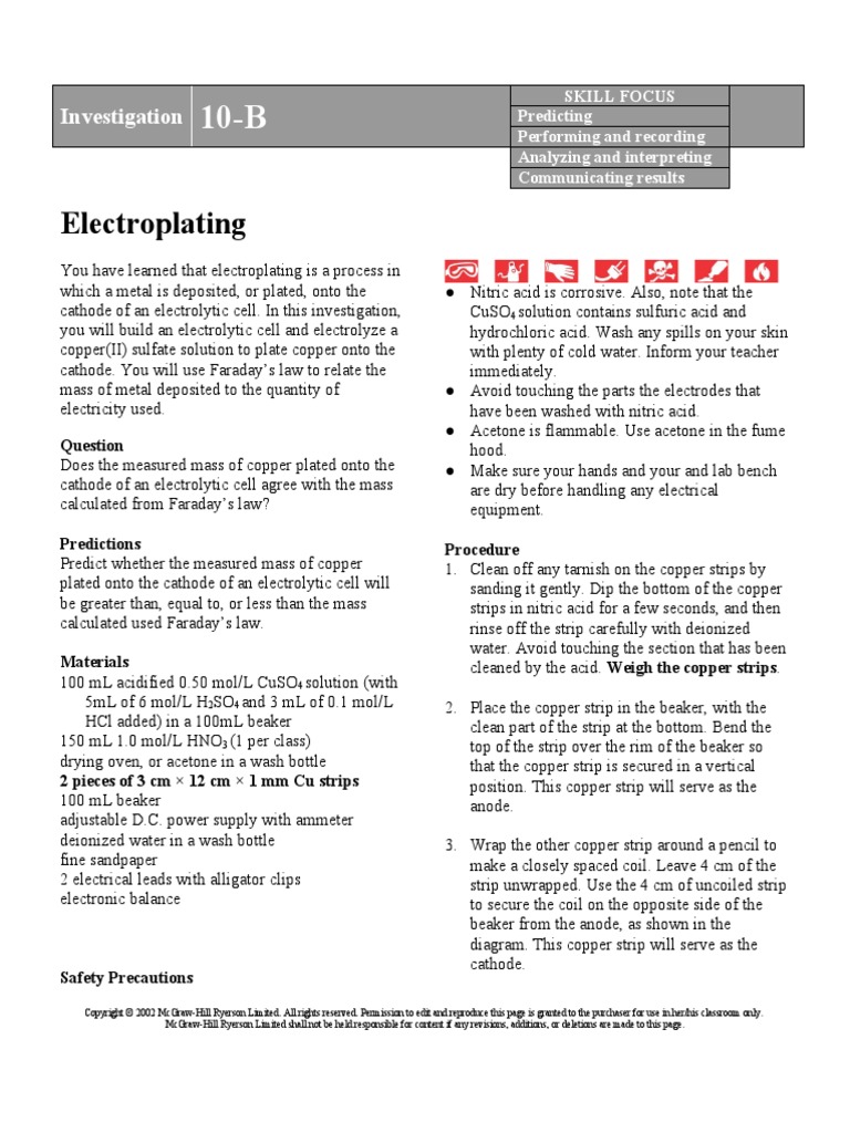 Electroplating | PDF | Cathode | Anode