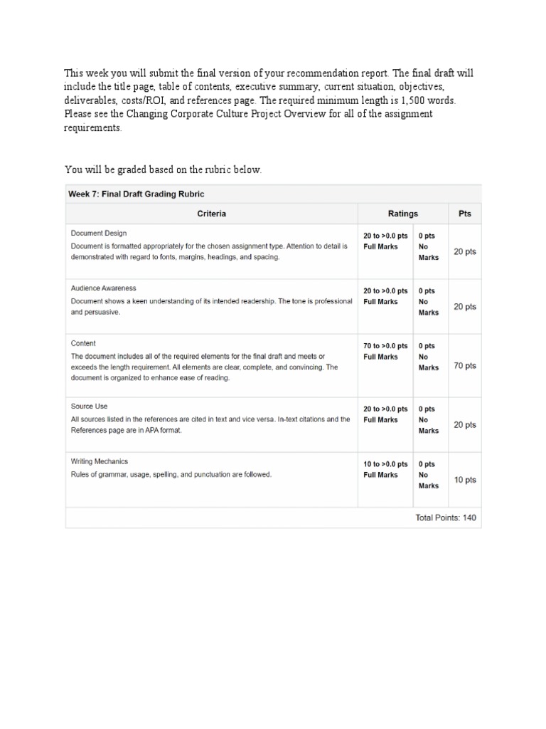 Technical Writing WK7 Project Instructions | PDF