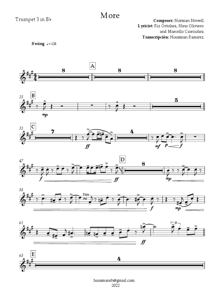 More - Trumpet 3 in BB | PDF
