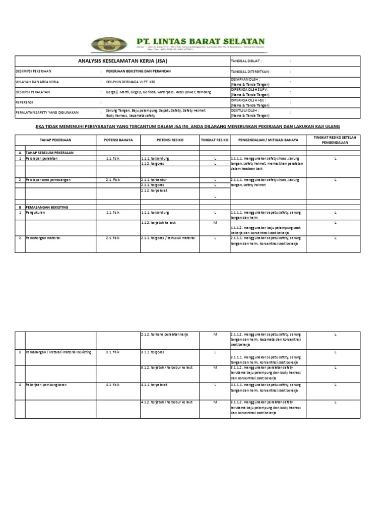 08.b. JSA Bekisting | PDF