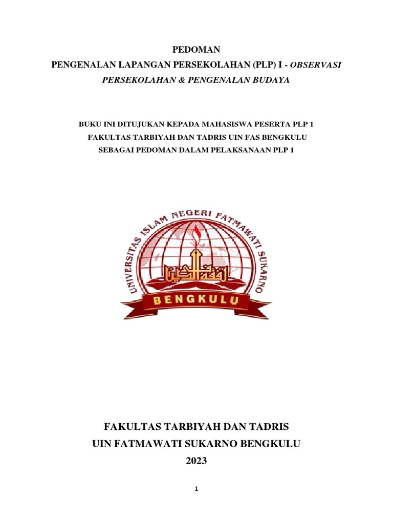 Pedoman Pelaksanaan PLP 1 Tahun 2023 FTT Uin Fas Bengkulu Terbaru Final | PDF | Karier ...