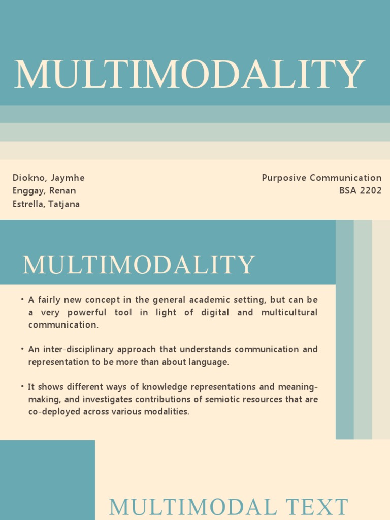 Multimodality | Download Free PDF | Learning | Behavior Modification