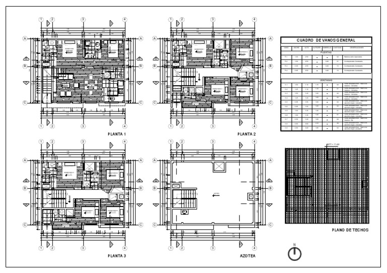 Planos de Edificio de 4 Pisos | PDF