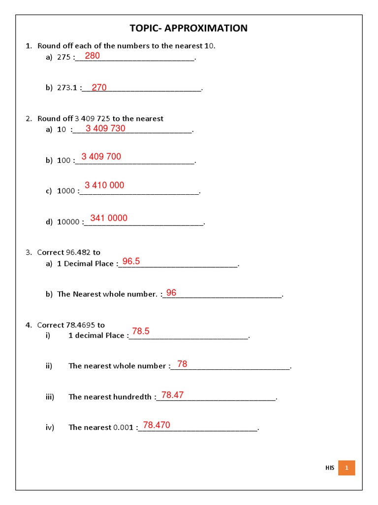 Approximation and SF His Ms | PDF | Significant Figures | Encodings